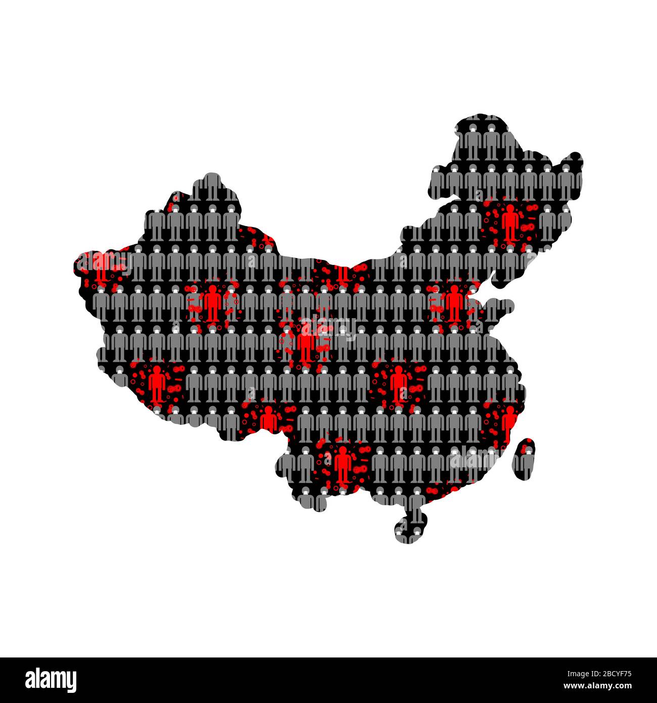 Coronavirus infection in China map. Chinese of epidemic of disease ...