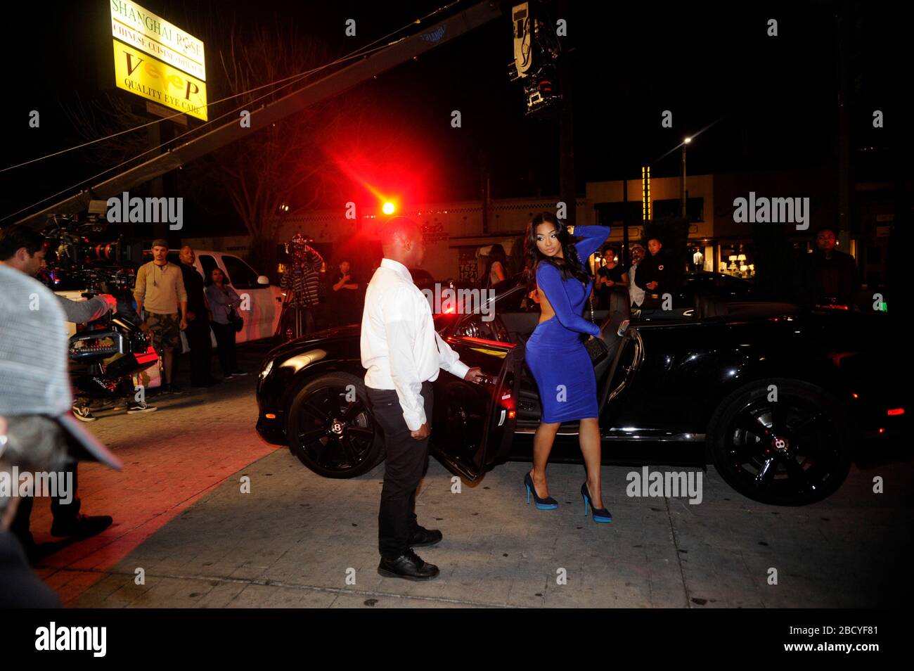 Princess Love arrives in a convertable bentley on set of "Love and Hip ...