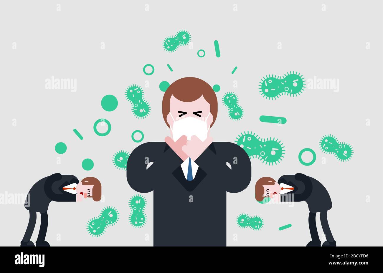 Infected person. Coronavirus infection. epidemic of disease. Spread of ...