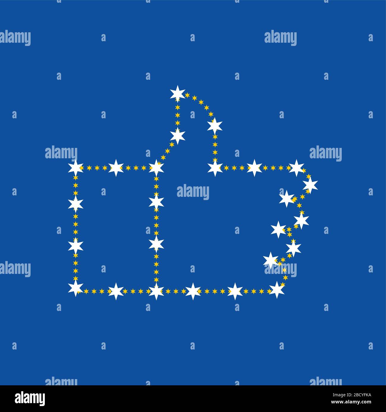 Star Like. Constellation hand thumbs up. vector illustration Stock ...