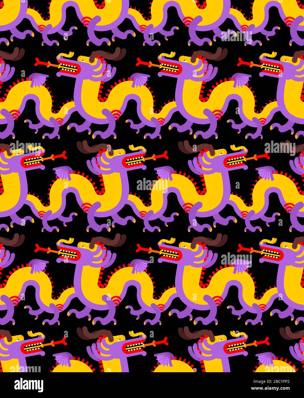 Chinese dragon pattern seamless. China mythical monster background ...