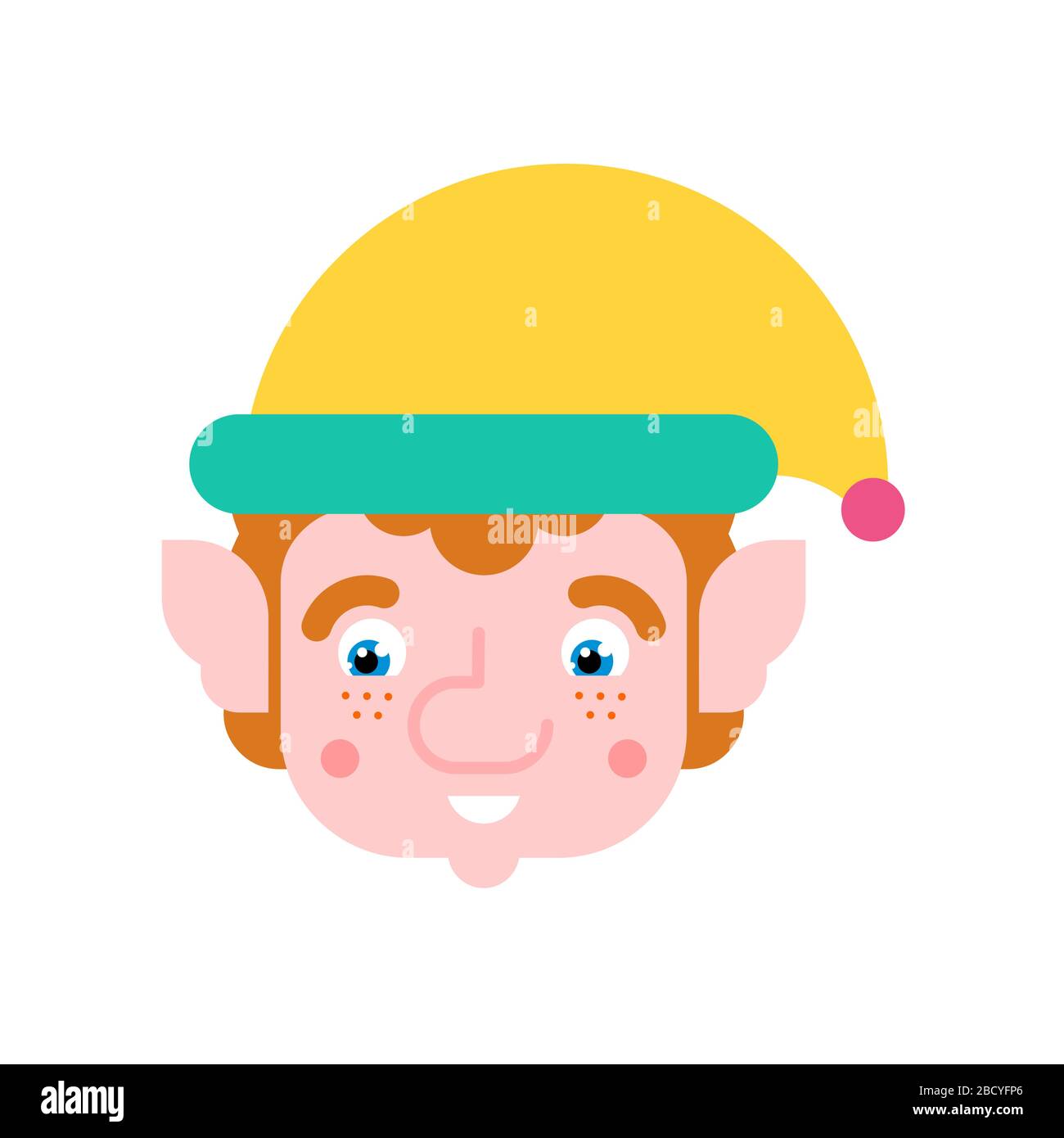 Santa elf face. Little gnome christmas. Xmas vector illustration Stock ...