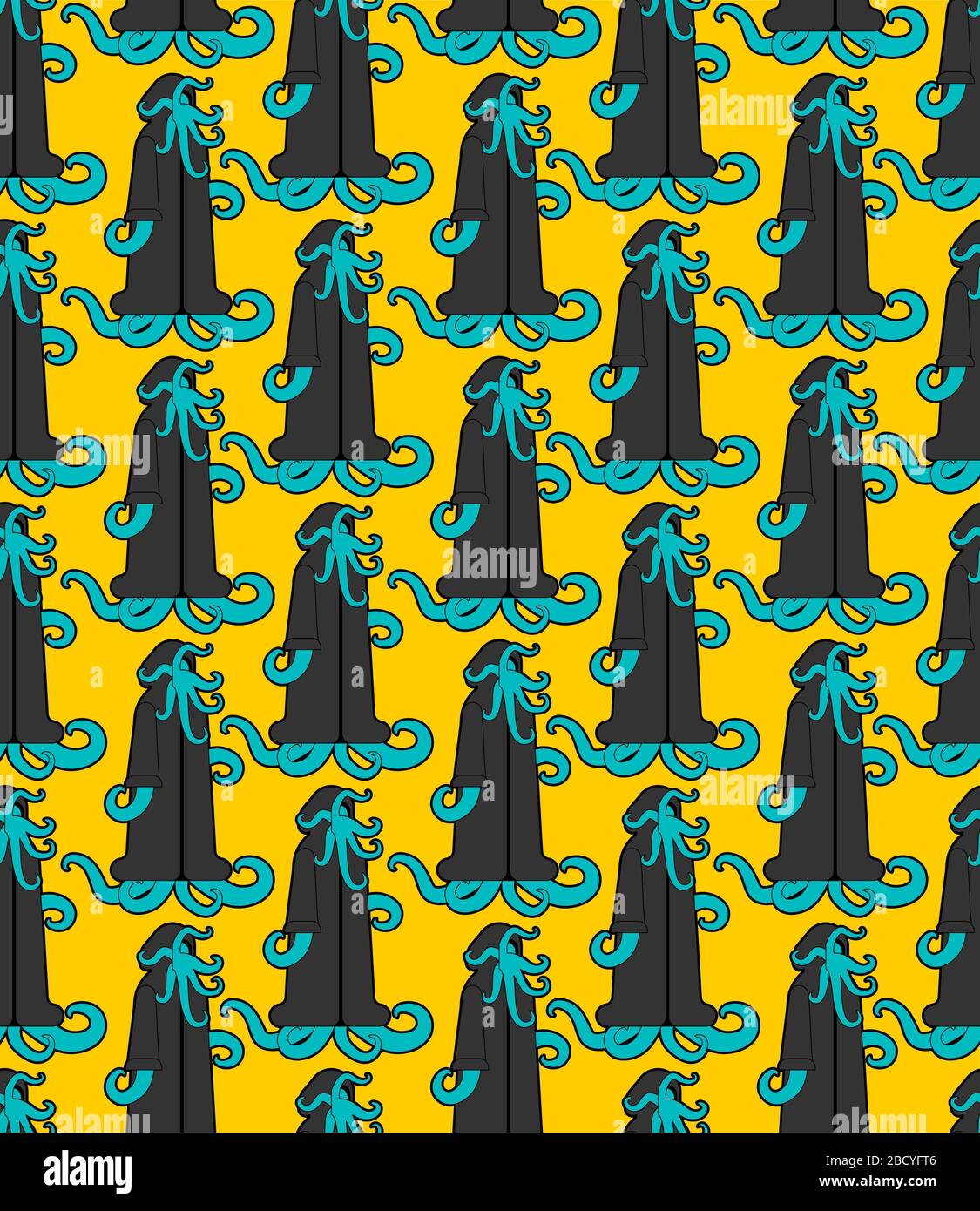 Cult Cthulhu pattern seamless. See monster follower background. Monk ...