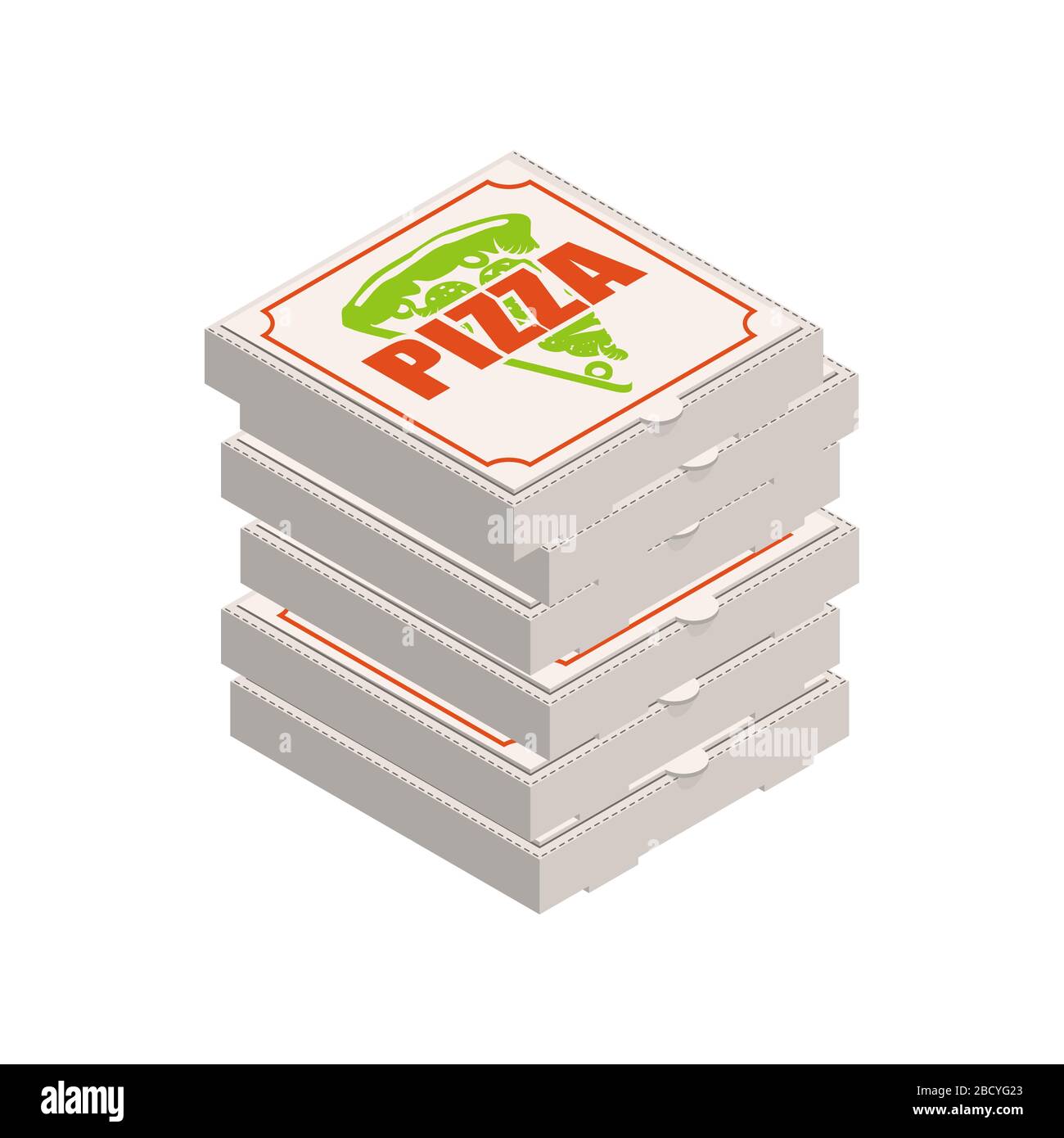 Pizza Boxes stack isolated. fast food vector illustration Stock Vector ...