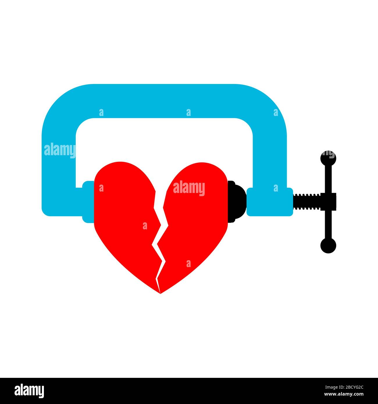 Heart in vise isolated. join broken love Stock Vector Image & Art - Alamy