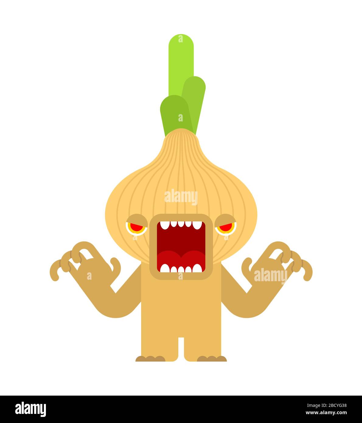 Angry onion isolated. evil vegetable. vector illustration Stock Vector ...