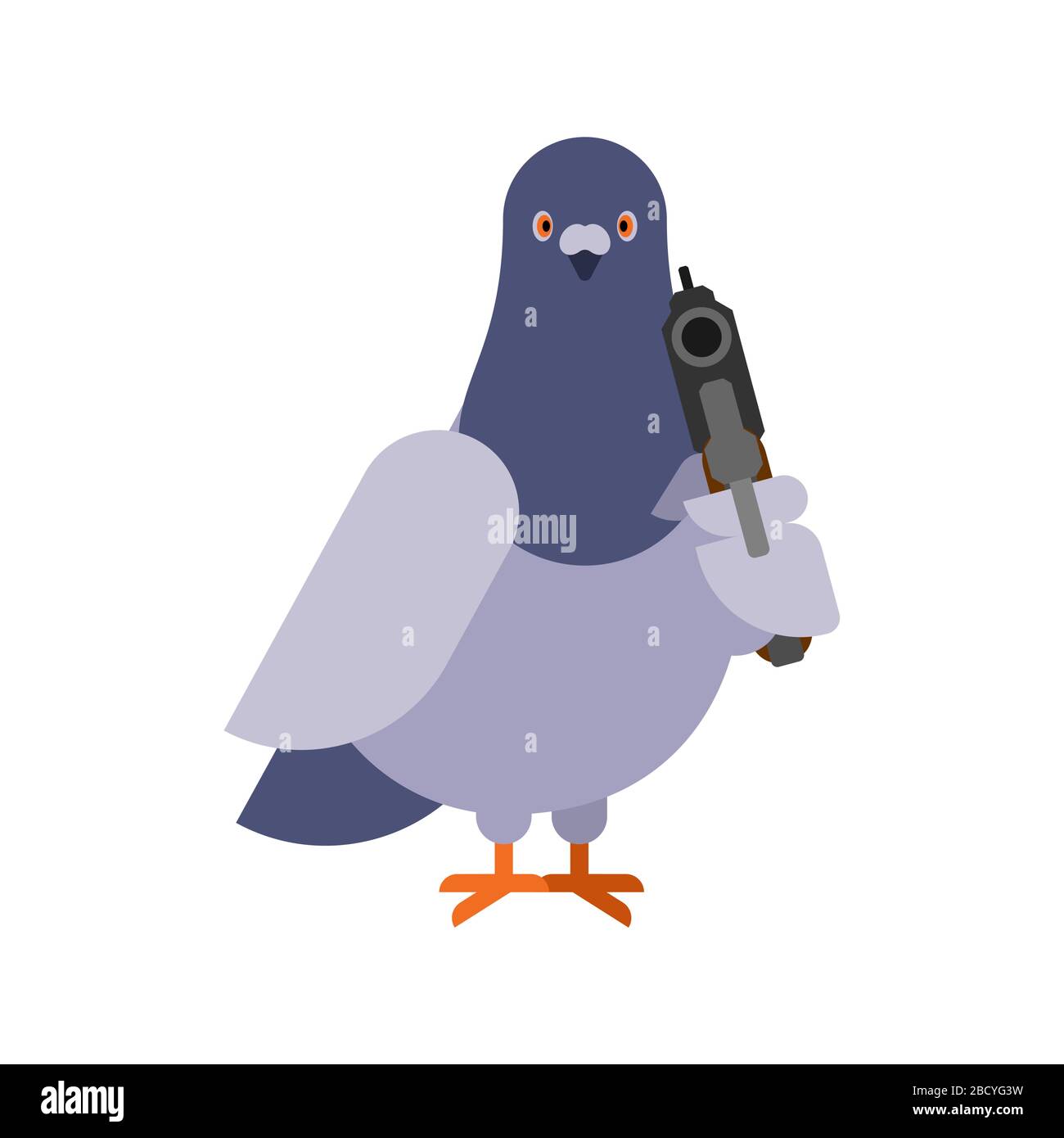 Pigeon with gun. dove Dangerous street bird. vector illustration Stock ...