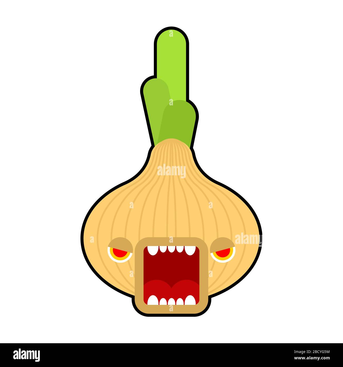 Angry onion isolated. evil vegetable. vector illustration Stock Vector ...