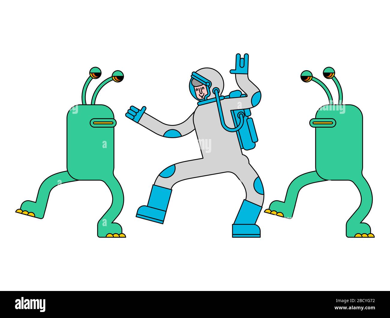 Astronaut And Alien Dance Spaceman And Space Invader Dancer Space