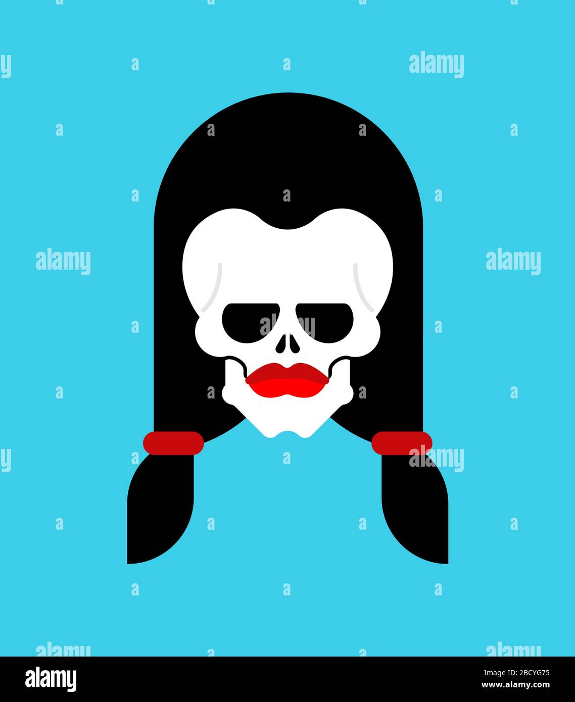 Female skull isolated. Woman skeleton head. vector illustration Stock ...