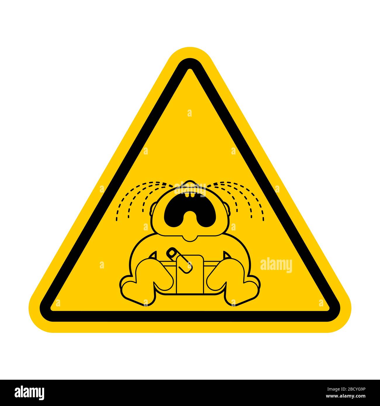 Attention Crying baby. Warning yellow road sign. Caution Childrens ...