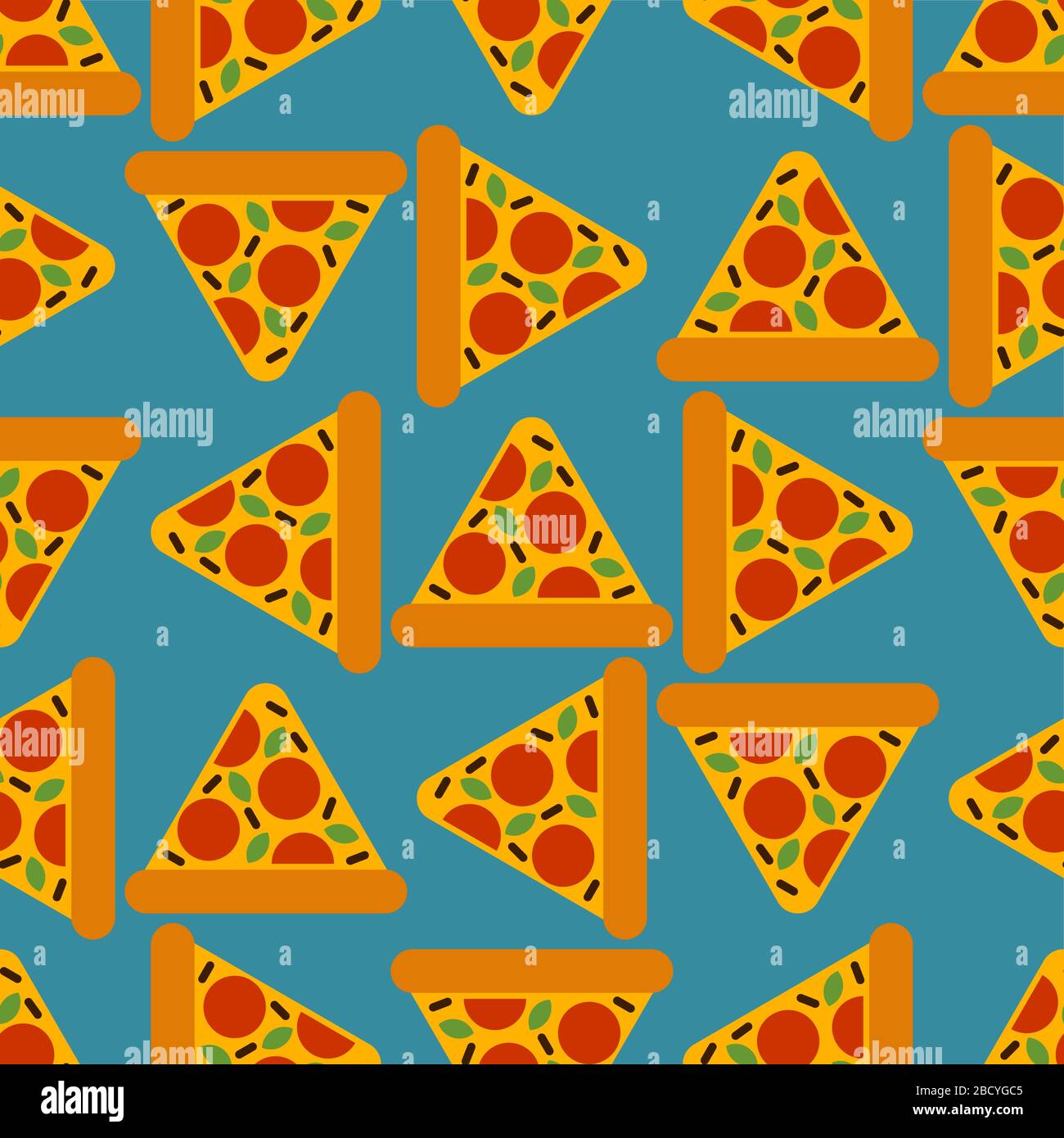 Pizza cartoon pattern seamless. Fast food background. vector texture ...
