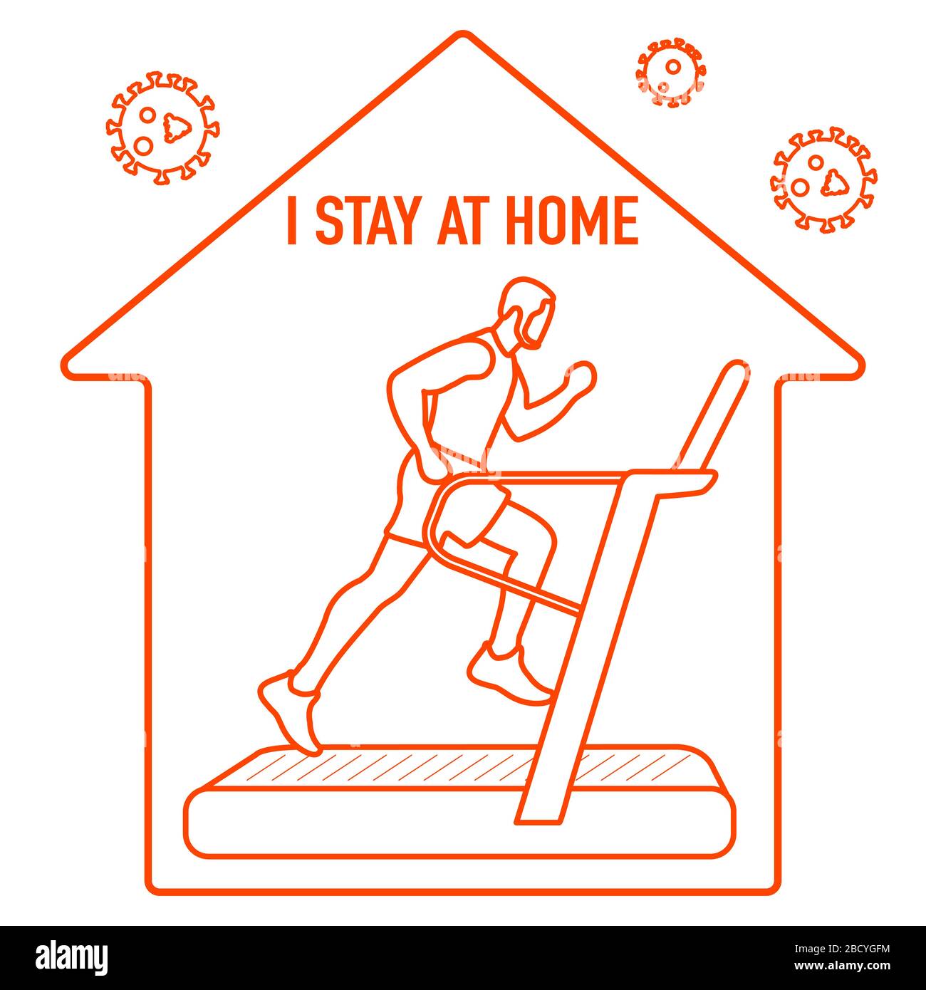 Vector illustration Stay home. Chinese coronavirus COVID-19 Quarantine ...