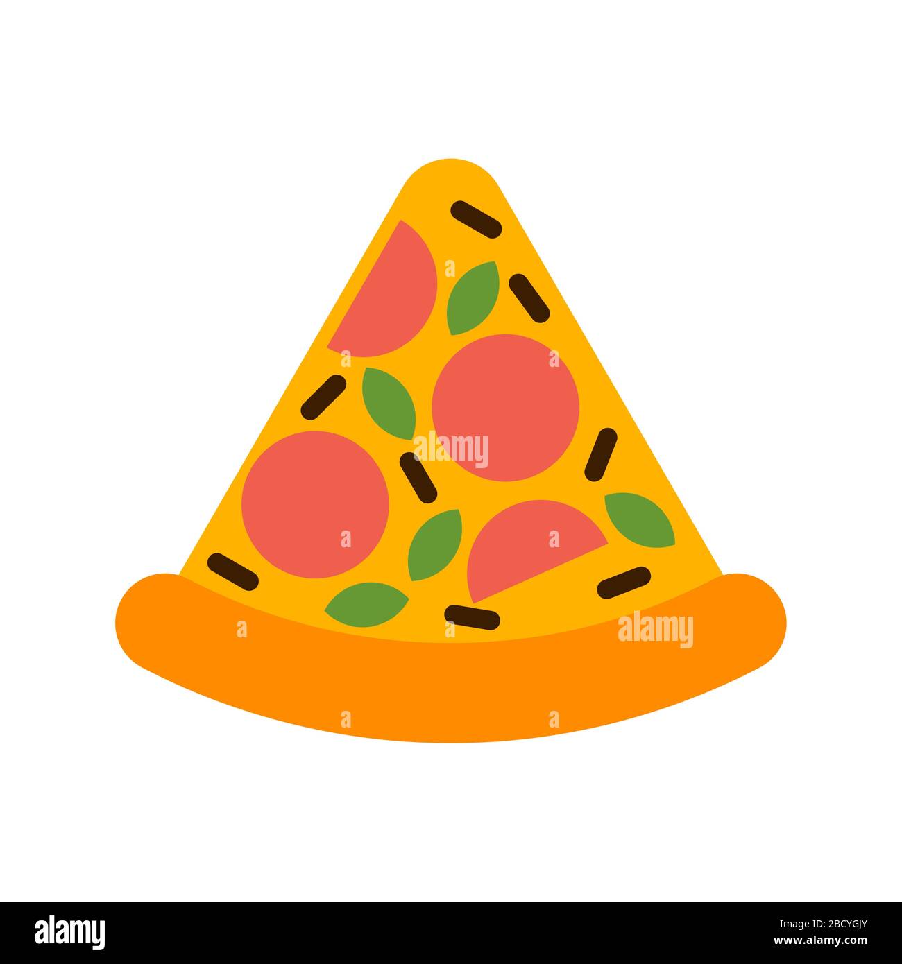 Pizza Slice cartoon isolated. Fast Food vector illustration Stock ...