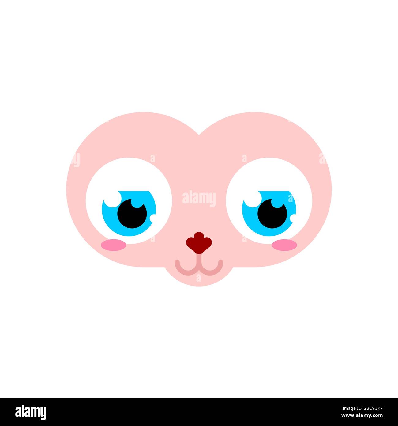 Cute animal face isolated. Cartoon beast face child. kawaii muzzle ...