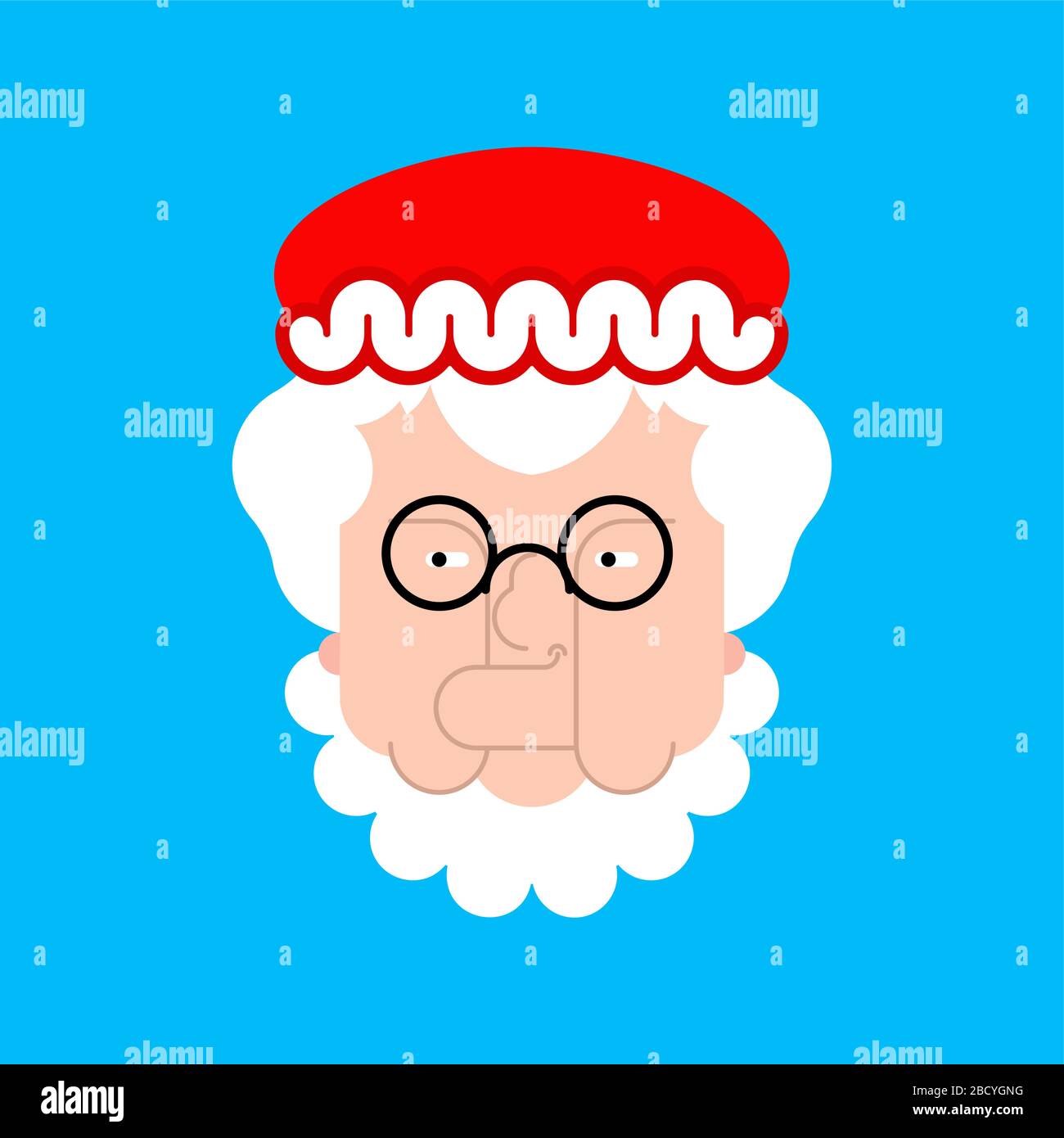 Mrs. Claus face isolated. Christmas and New. Vector illustration Stock ...