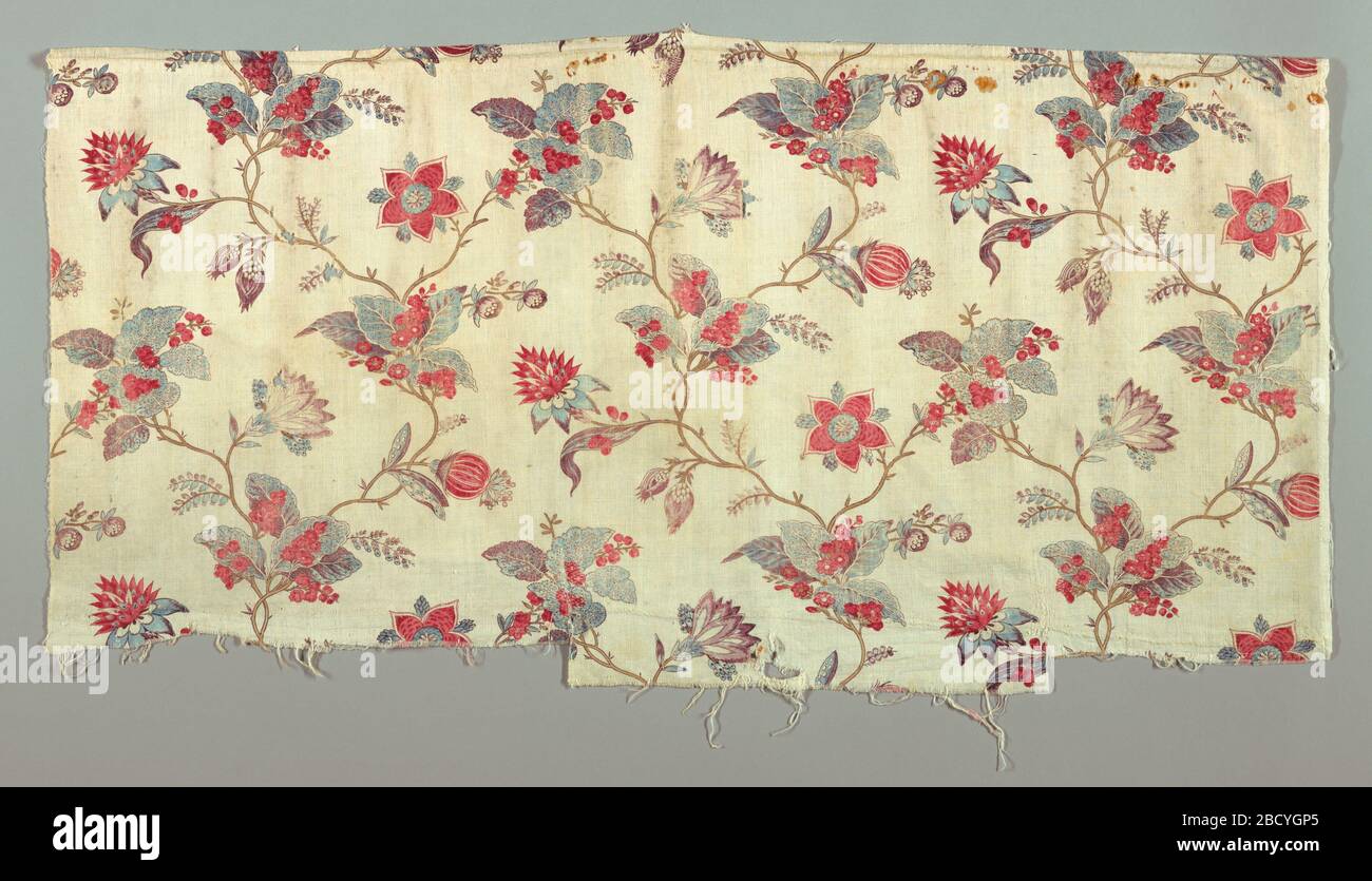 Textile. Research in ProgressHalf drop repeat ofa flowering vine which ...