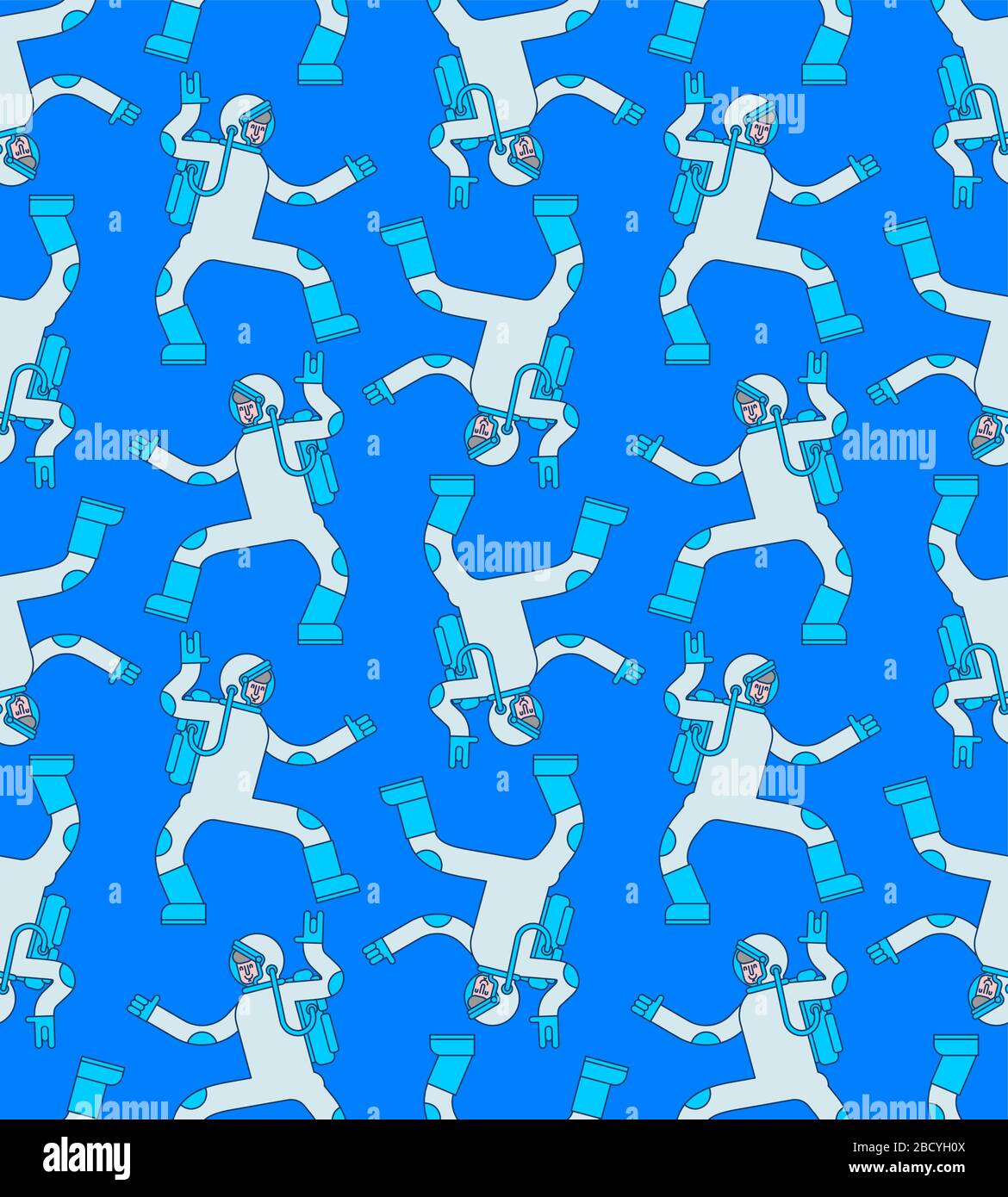 Astronaut dance in space pattern seamless. Spaceman dancer background ...