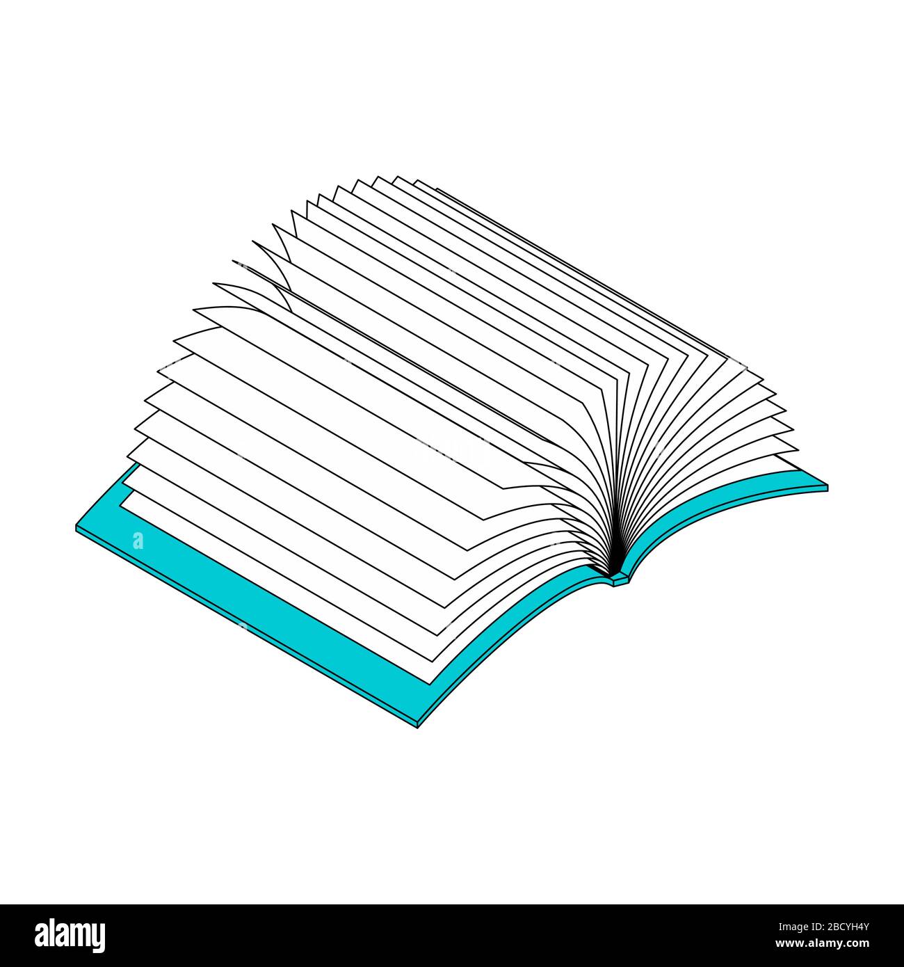 Open book many pages isolated. vector illustration Stock Vector Image ...