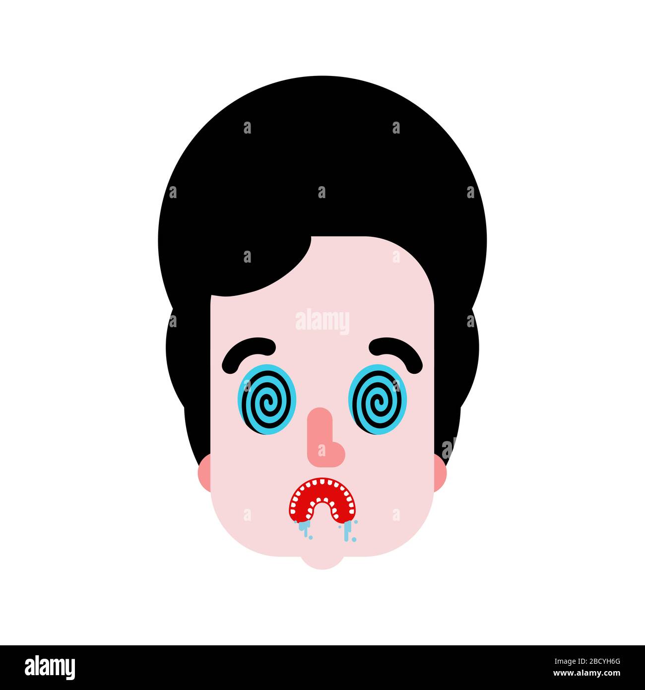 Hypnotized Man Isolated. Eyes were spiraling. vector illustration Stock ...