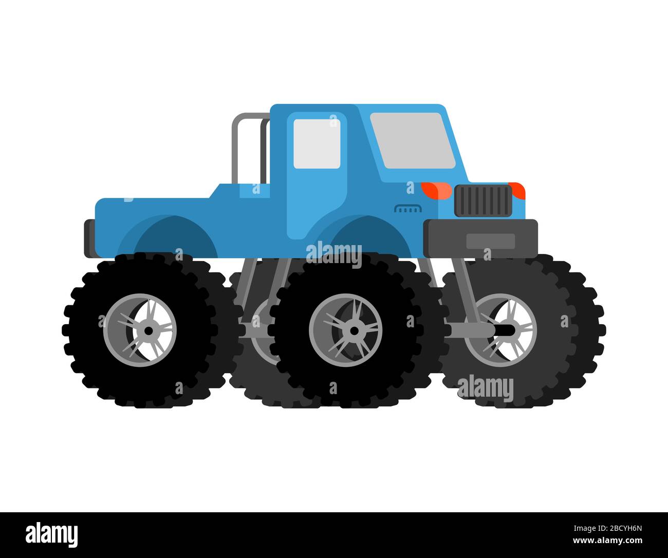 Monster Truck isolated. car on big wheels. vector illustration Stock ...