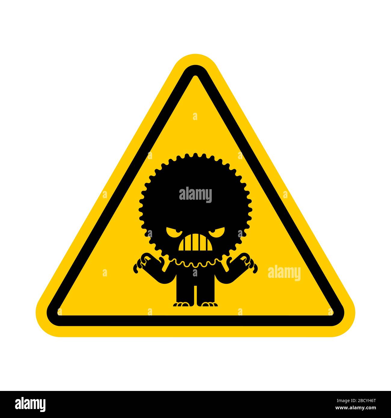 Attention Stress. Warning yellow road sign. Caution Hatred. Danger ...