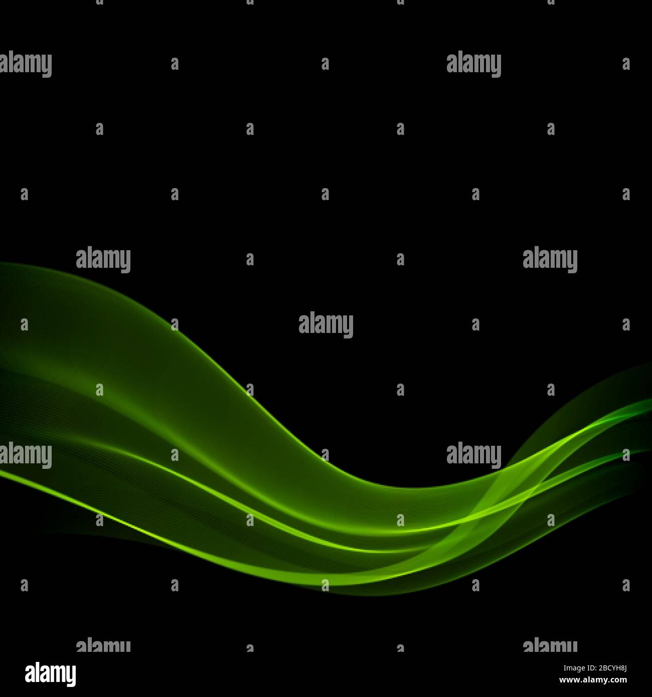 Abstract green wave on black background. Vector illustration EPS10 ...