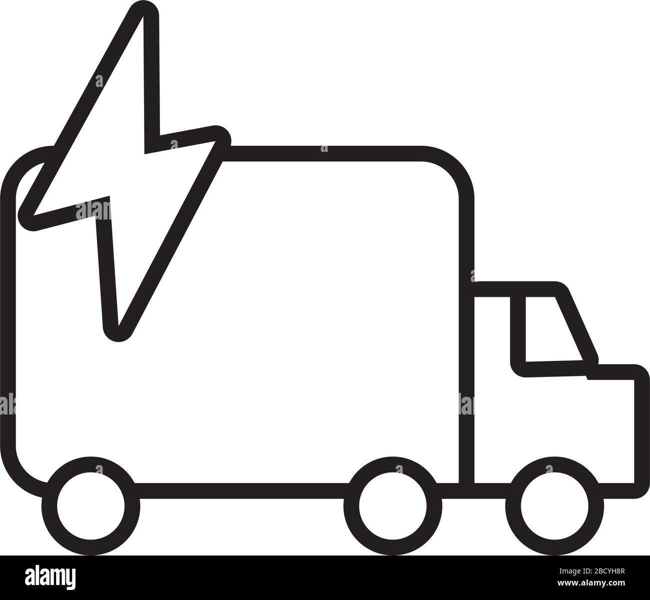 truck with power ray delivery service line style icon Stock Vector ...
