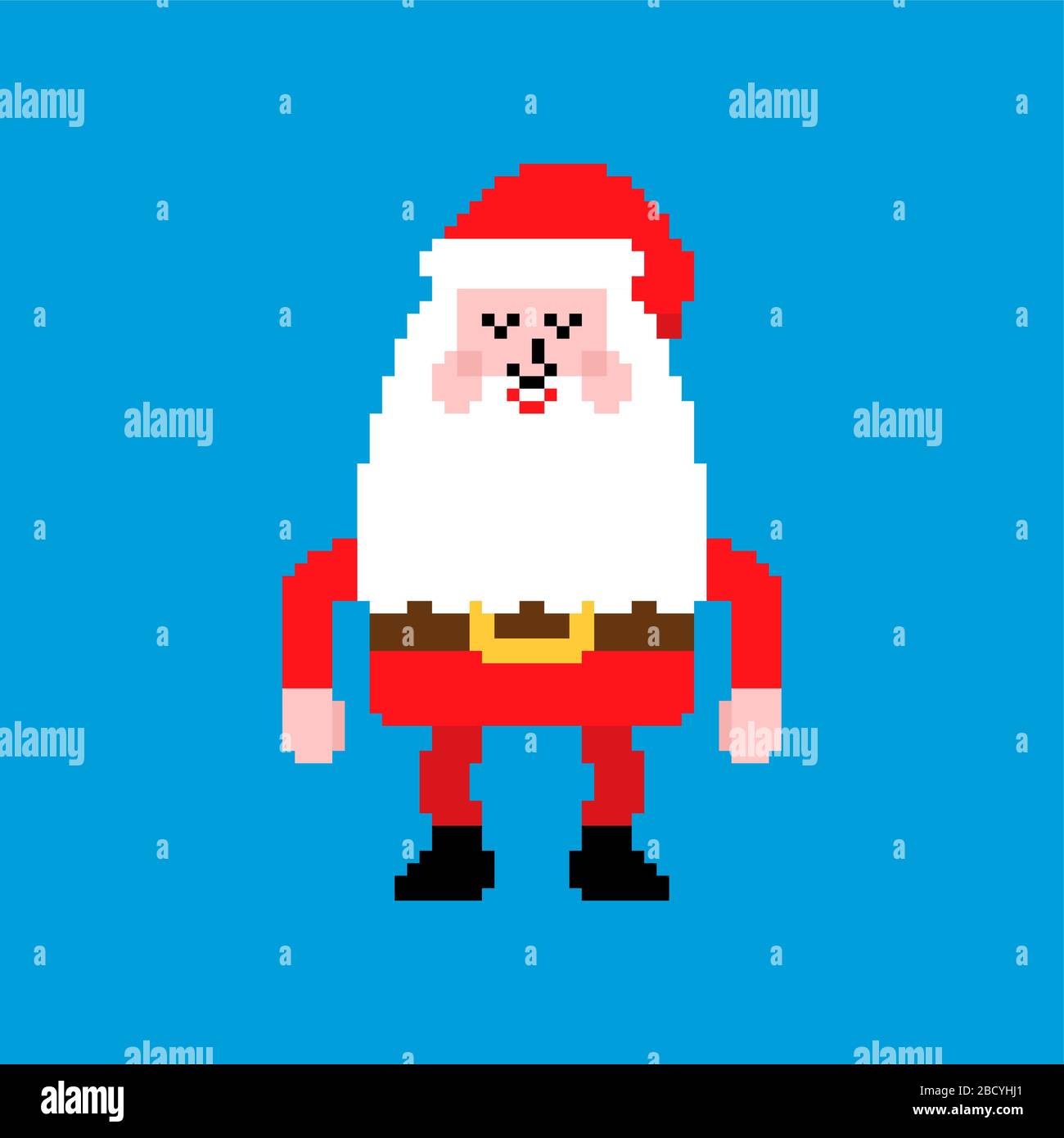 Santa pixel art. 8 bit Christmas and New Year Vector Illustration Stock ...