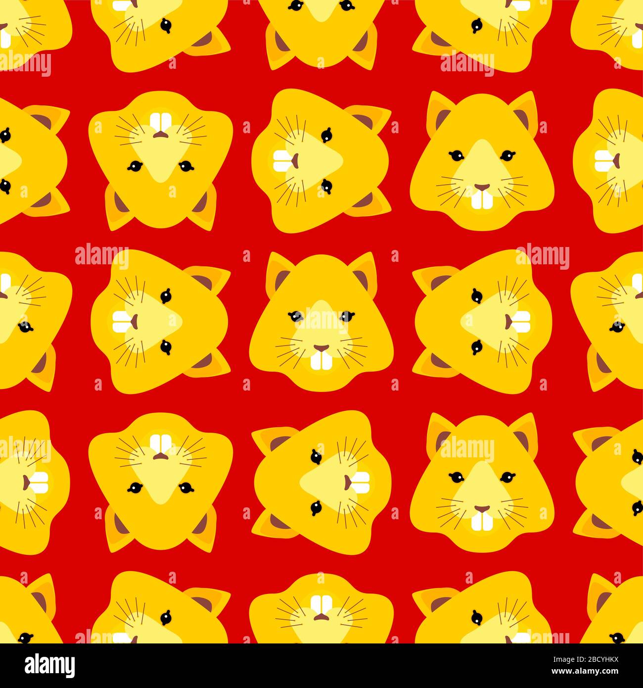Golden rat pattern seamless symbol of year 2020. New Year background ...