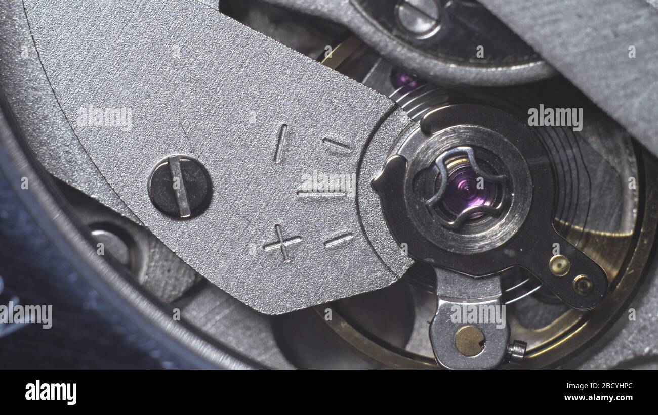 Watch mechanism macro loop. Old vintage clock mechanism working ...