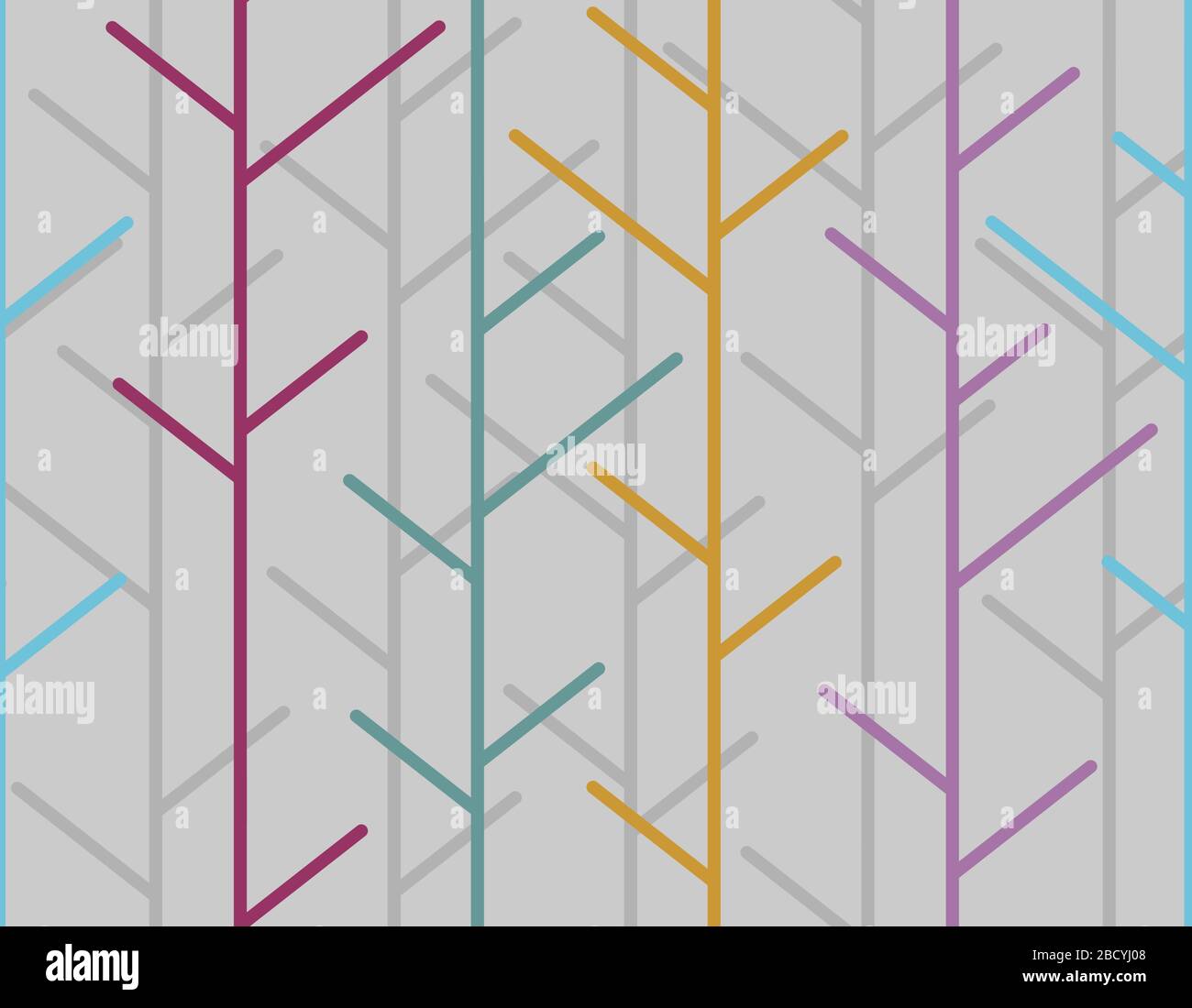 Abstract colorful trees pattern seamless. background vector ...