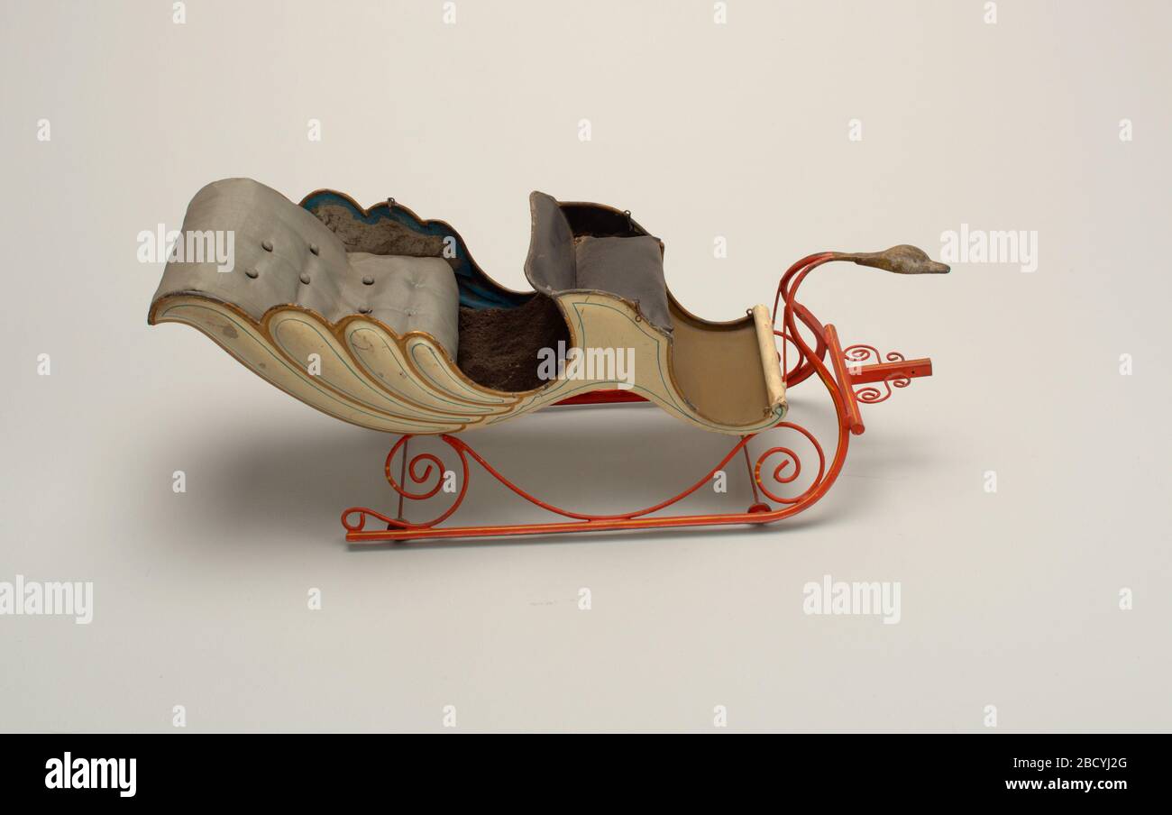 Sleigh. Research in ProgressTwo-seated ivory colored sleigh with blue ...