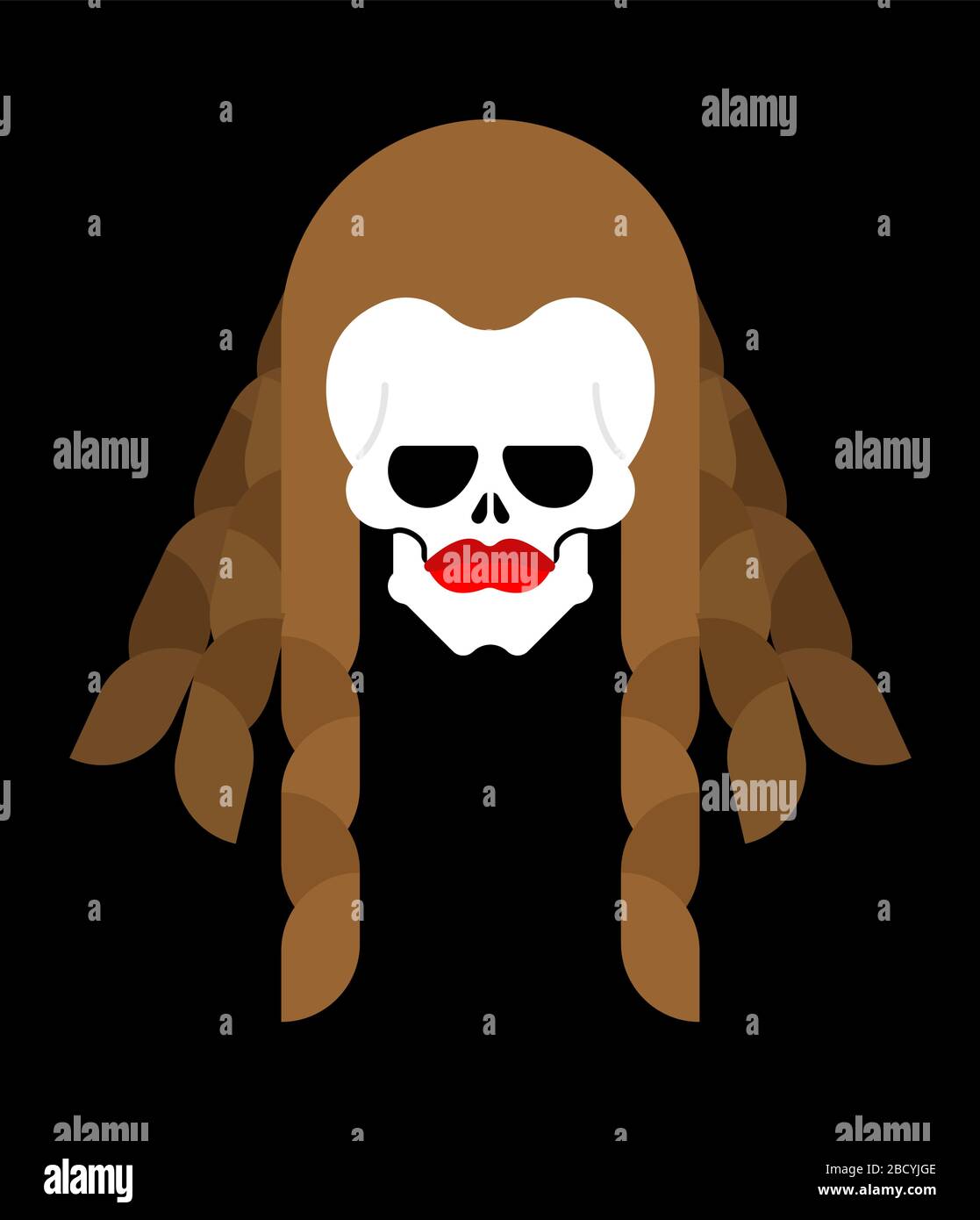 Female skull isolated. Woman skeleton head. vector illustration Stock ...