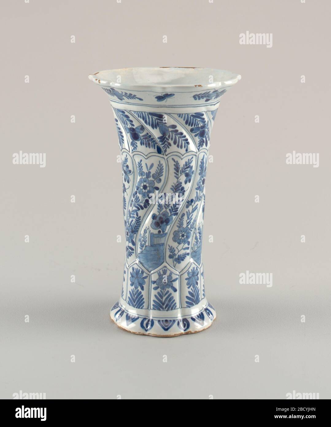 Vase. Research in ProgressTall, twisted, fluted eight-sided vase with ...