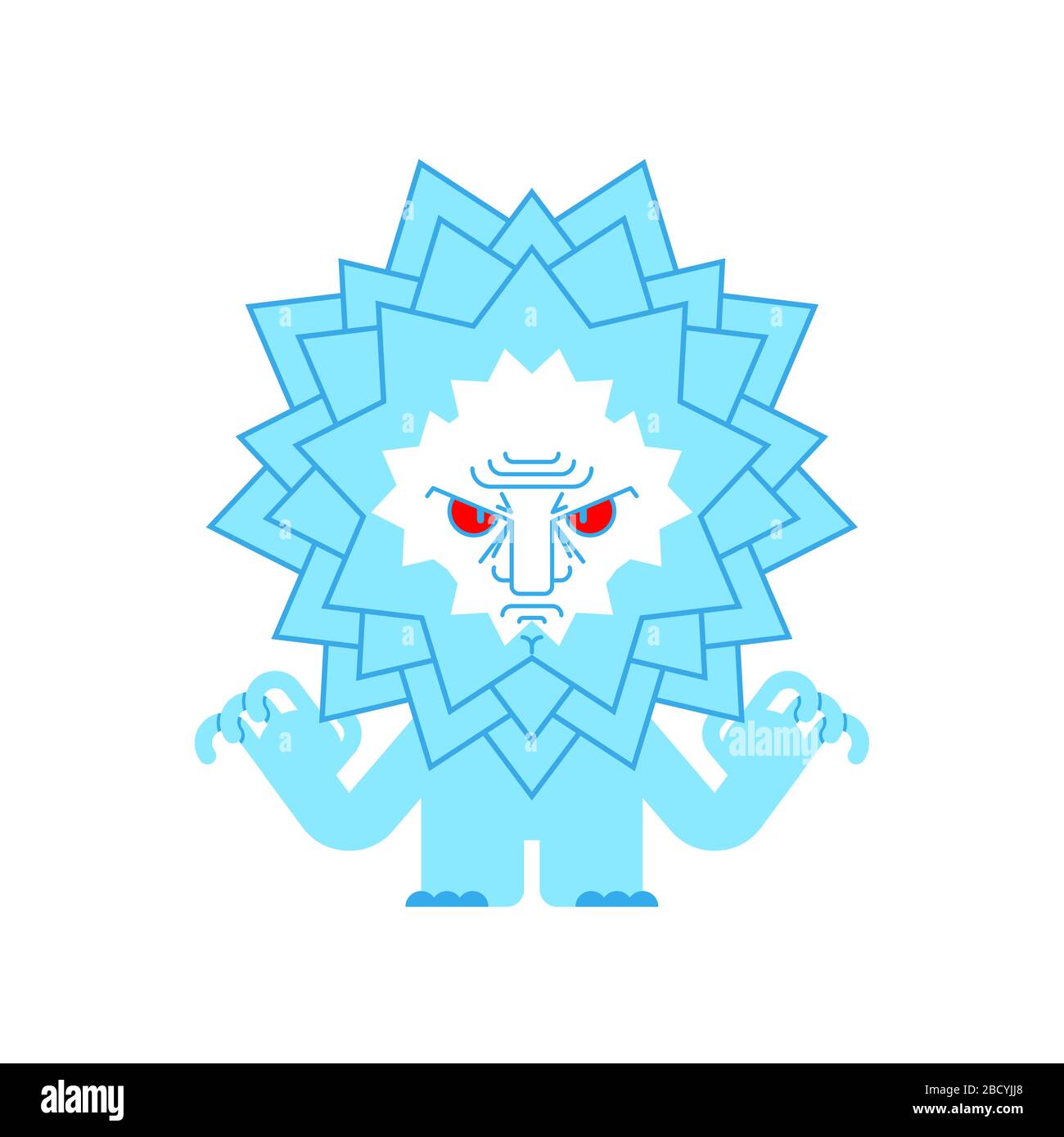 Angry Snowflake isolated. evil flake of snow. vector illustration Stock ...