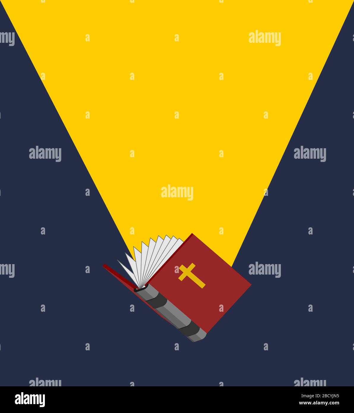 Open bible and holy light. Religion vector illustration Stock Vector ...