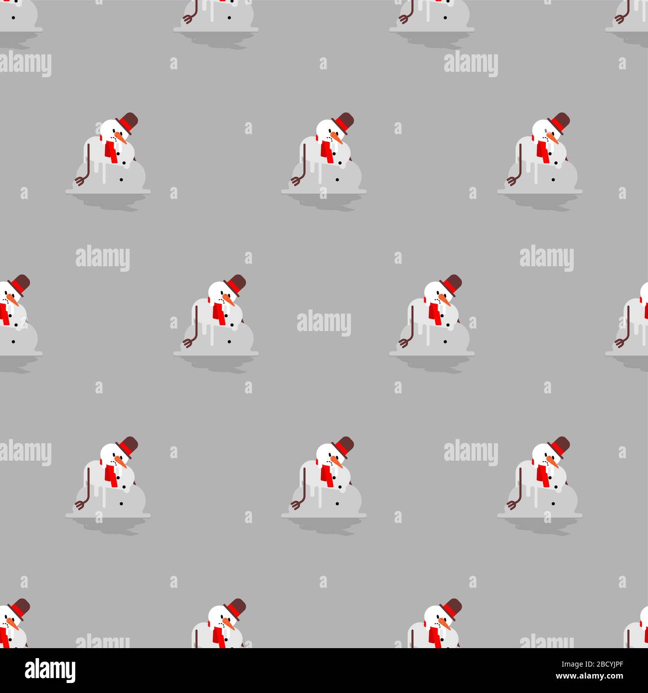 Melted snowman pattern seamless. Winter is ending background. End of ...