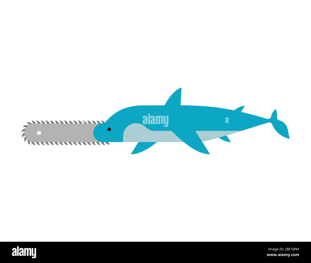 Chainsaw Fish isolated. Funny fish tool. vector illustration Stock ...