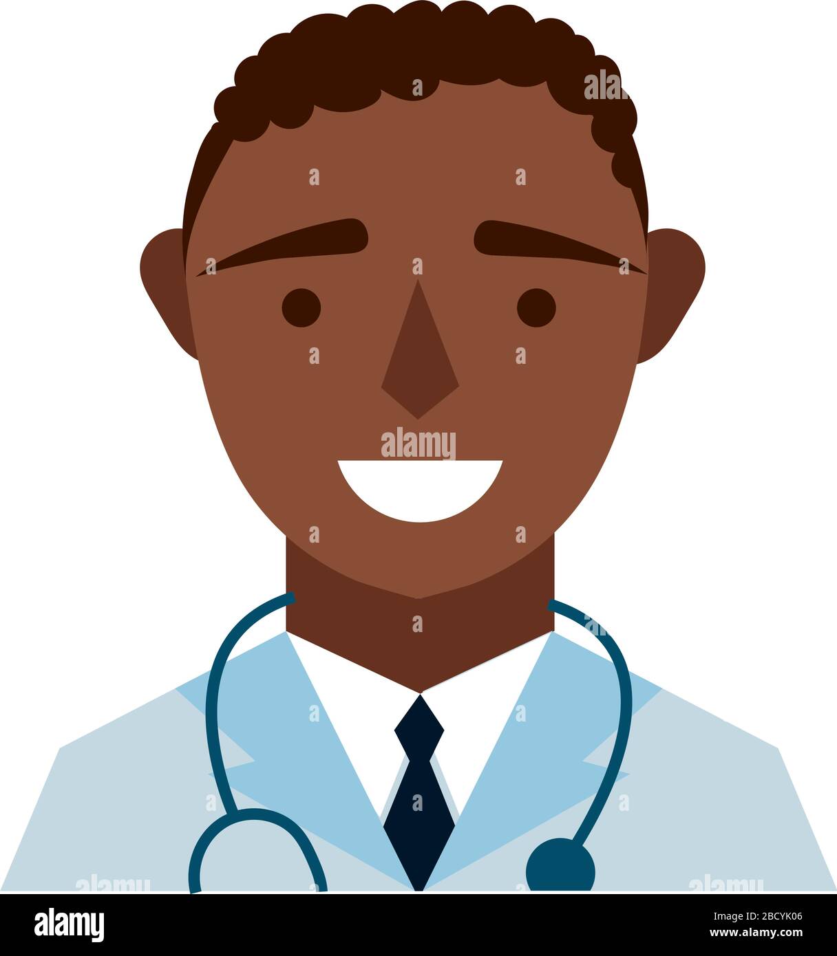 afro doctor with stethoscope character flat style Stock Vector Image ...