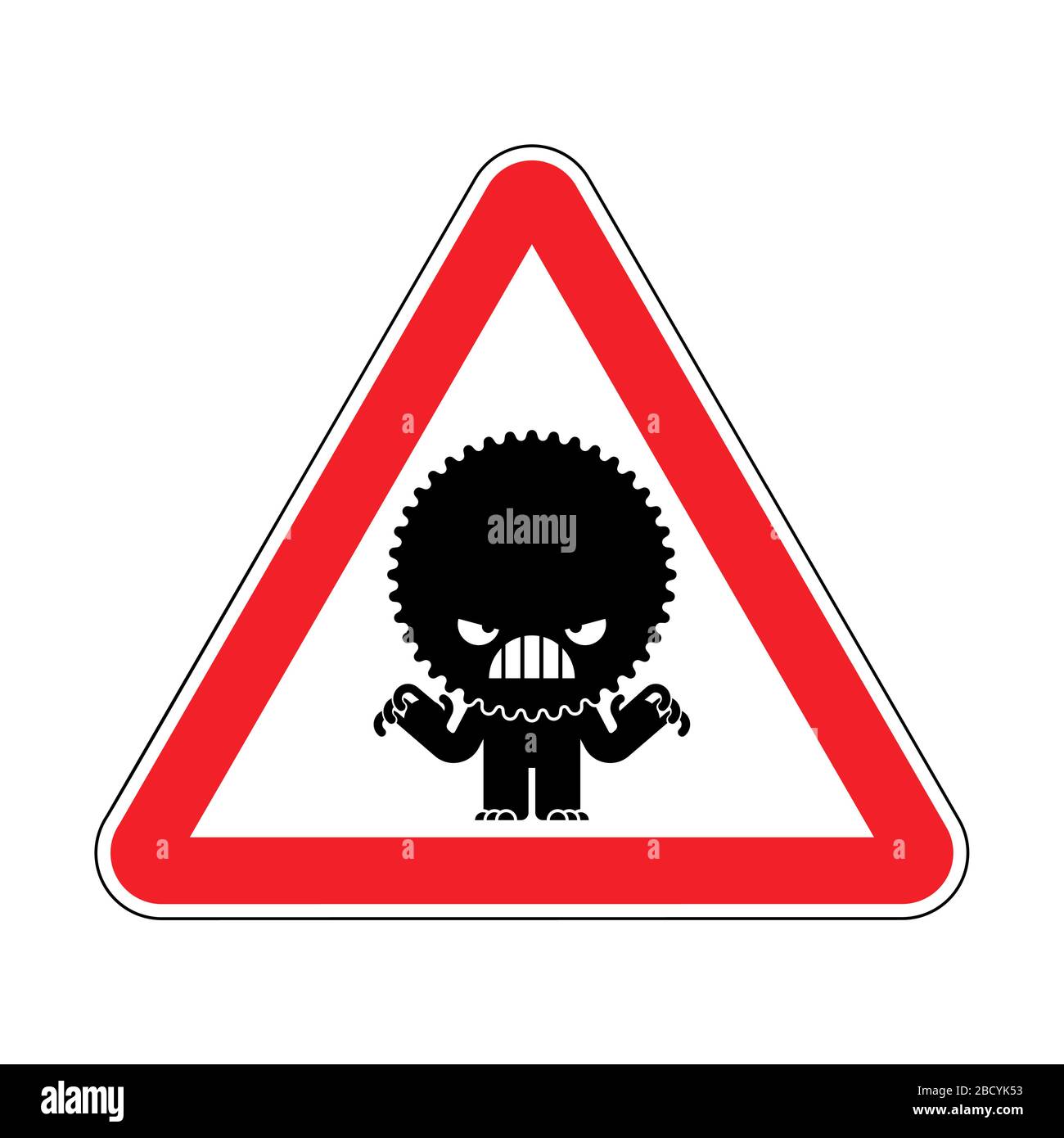 Attention Stress. Warning red road sign. Caution Hatred. Danger ...