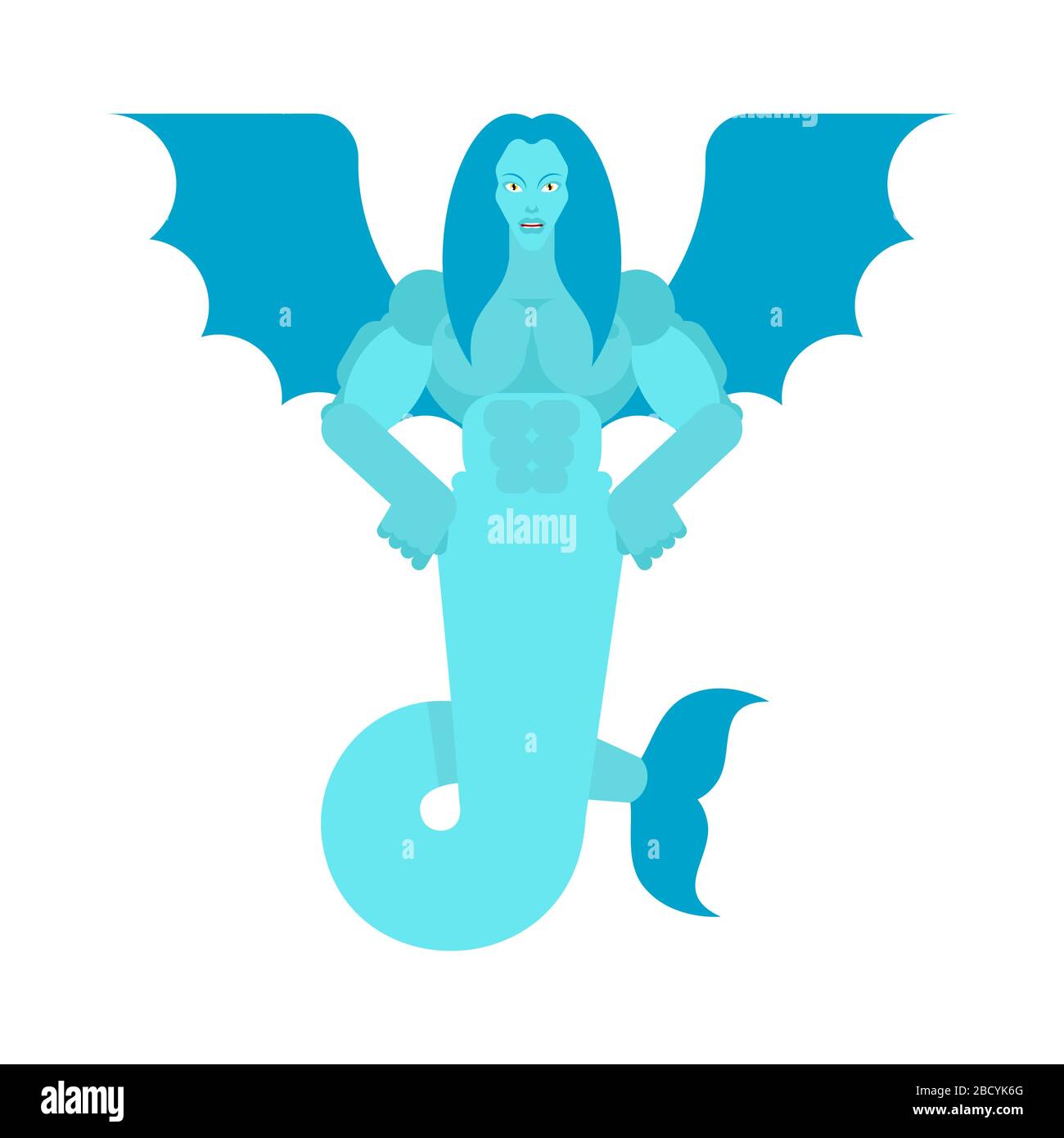 Syren angry mermaid. Female monster. Fantastic underwater Beast Stock ...