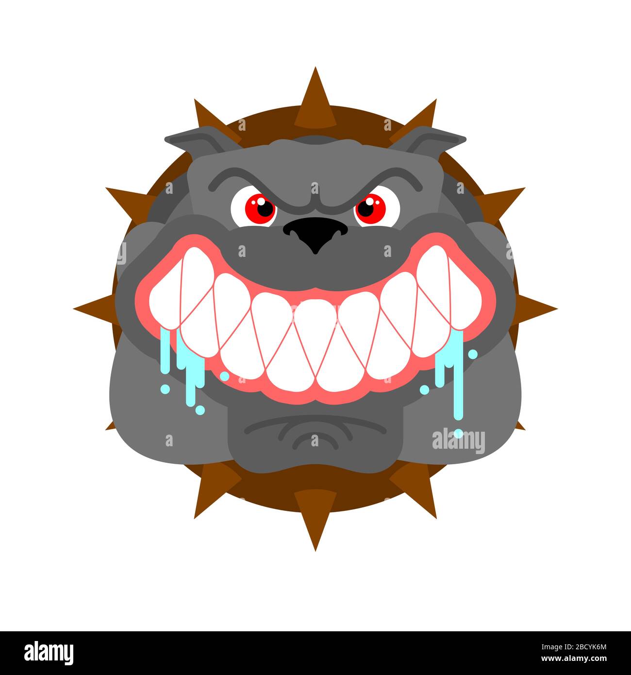 Angry dog face isolated. Evil Bulldog Head. vector illustration Stock ...