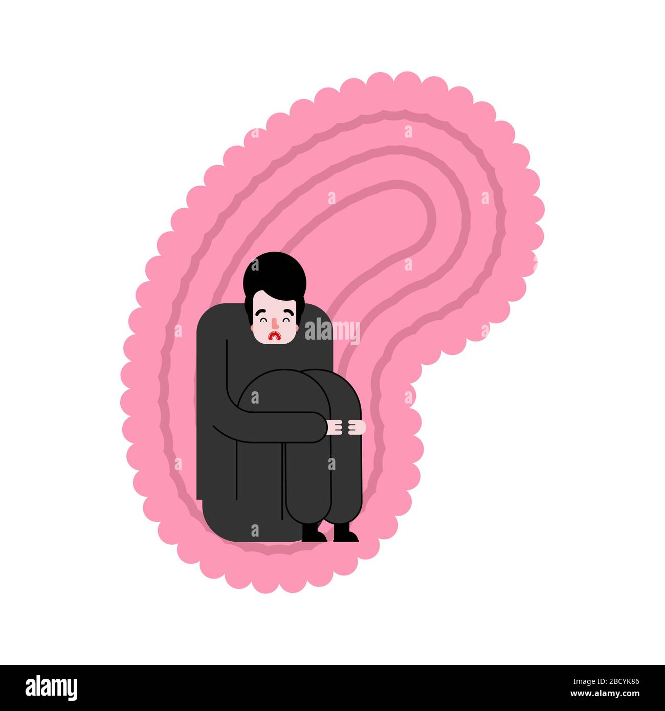 Sitting in brain concept. Stuck inside brains Stock Vector Image & Art ...