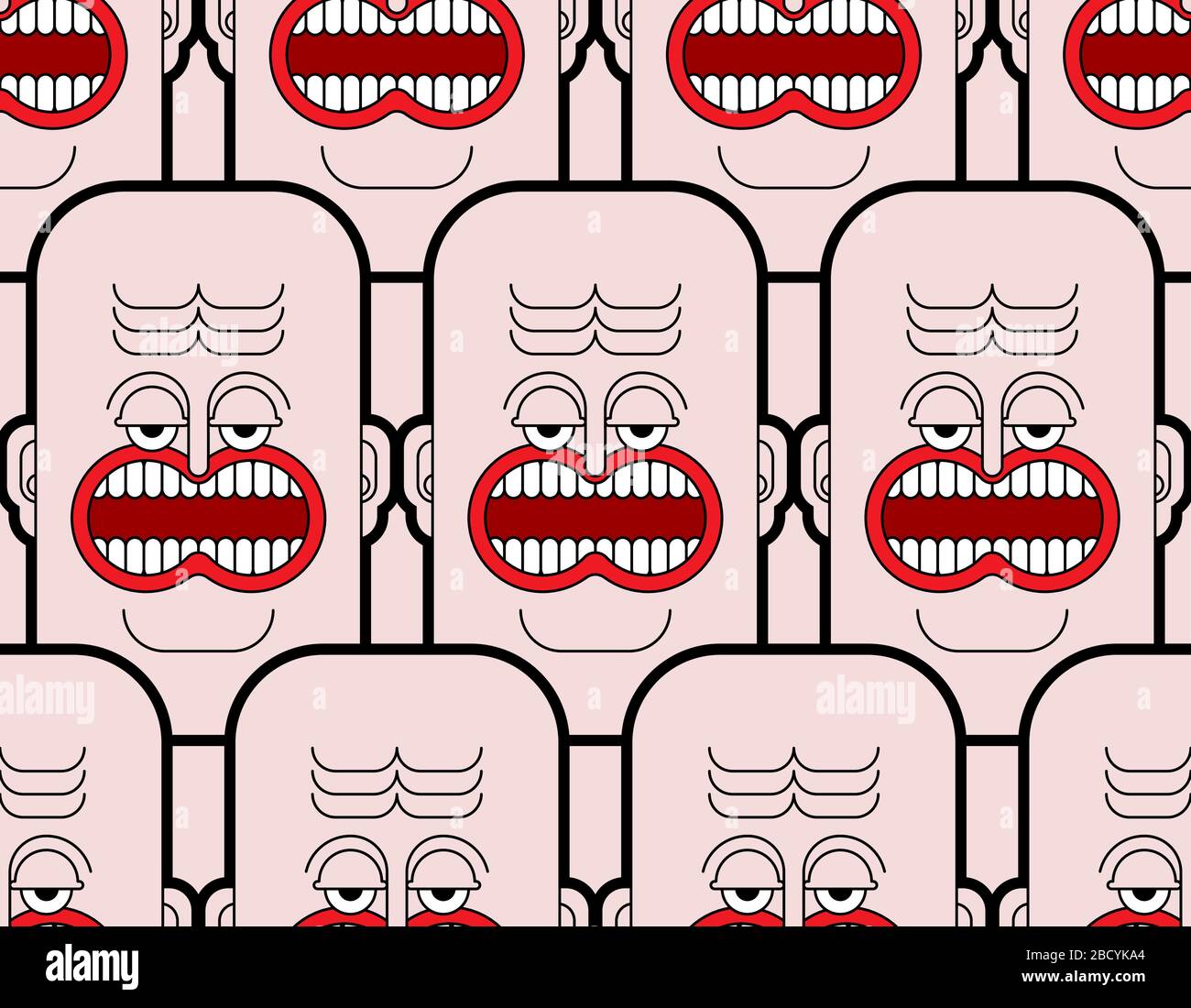 Hatred texture. Angry face pattern seamless. grumpy head man background ...