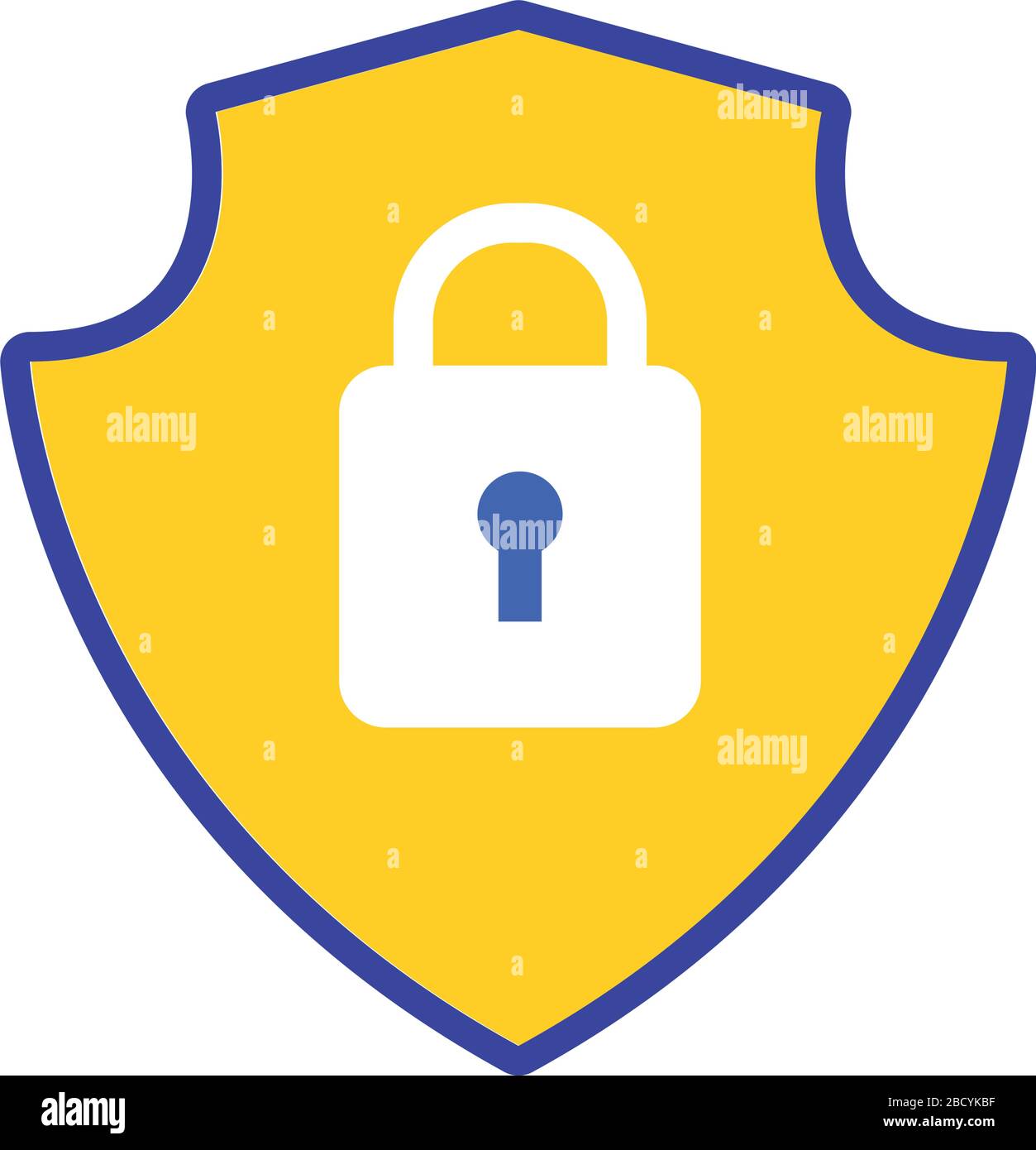 shield with padlock flat style Stock Vector Image & Art - Alamy