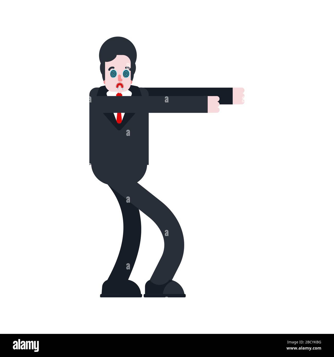 Hypnotized Man Isolated. Eyes were spiraling. vector illustration Stock ...