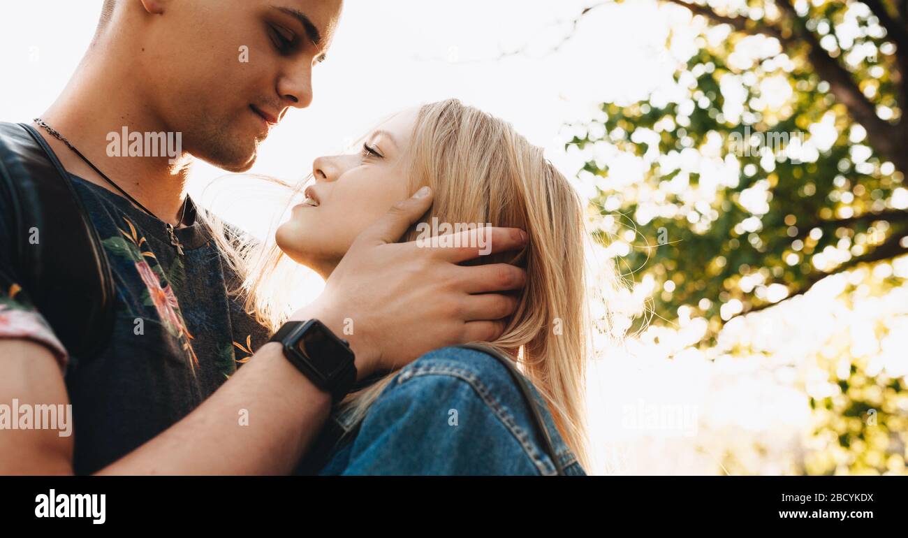 Strong Man Girl Kiss In High Resolution Stock Photography and Images ...