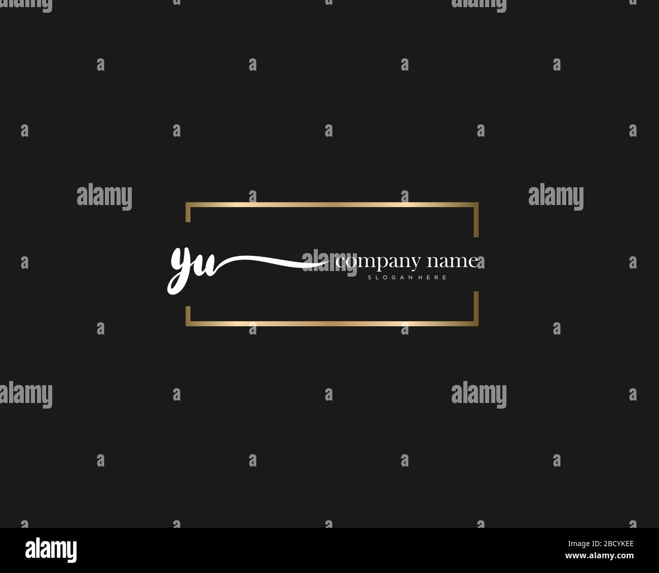 YU Initial Letter handwriting logo hand drawn template vector, logo for ...