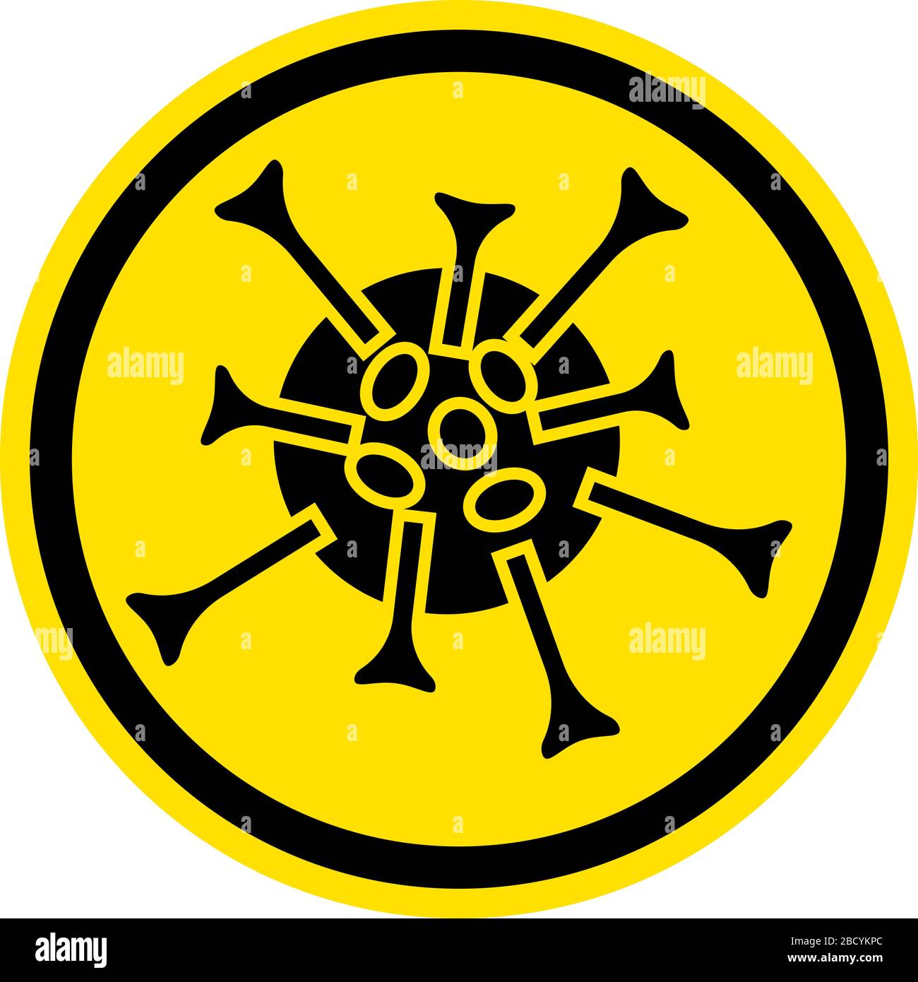 The graph shows a warning sign coronavirus. The illustration is perfect ...